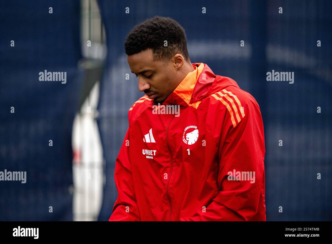 Copenhagen, Denmark. 18th Jan, 2025. Goalkeeper Nathan Trott (1) of FC ...