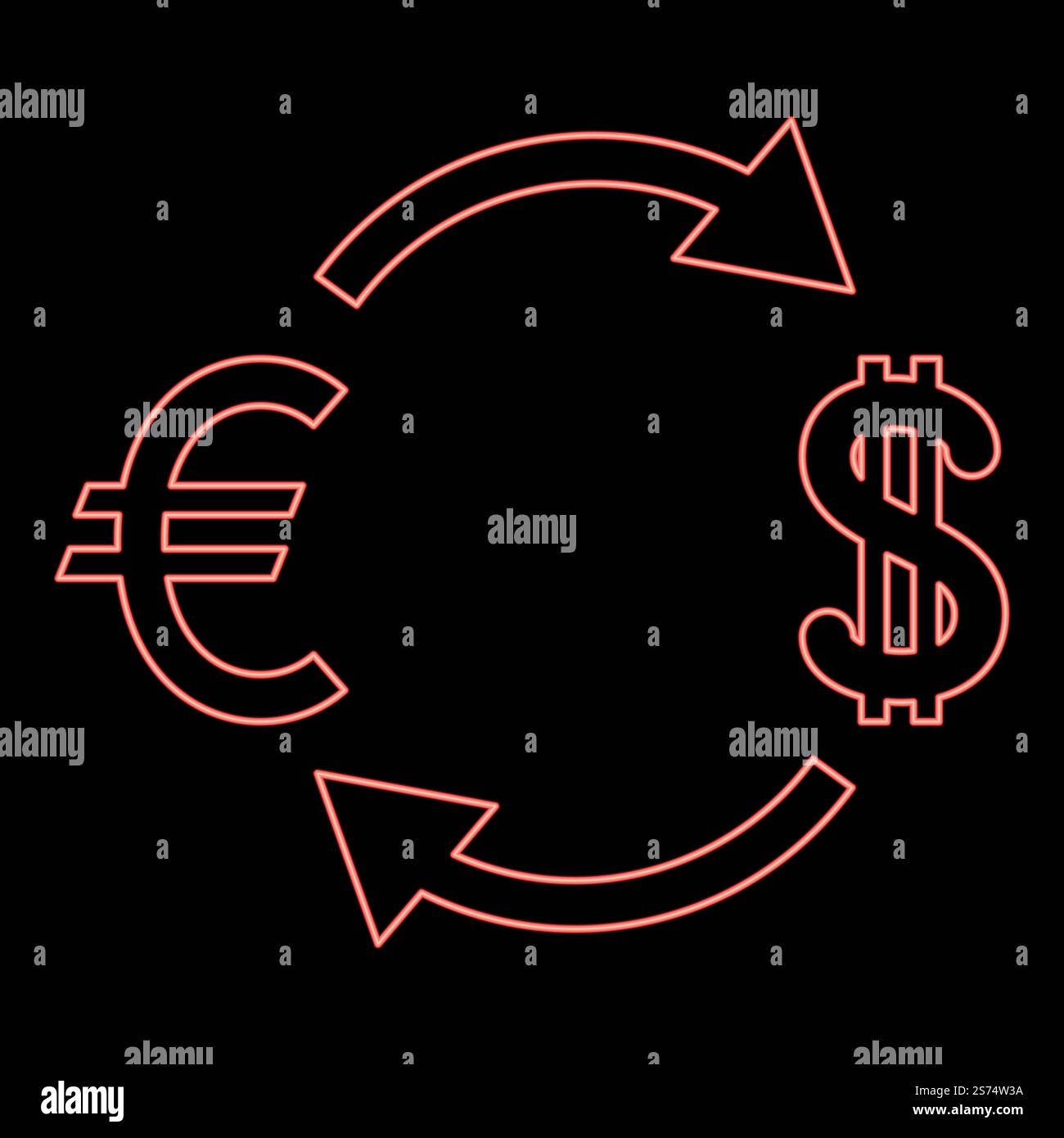 Neon currency exchange red color vector illustration image flat style ...