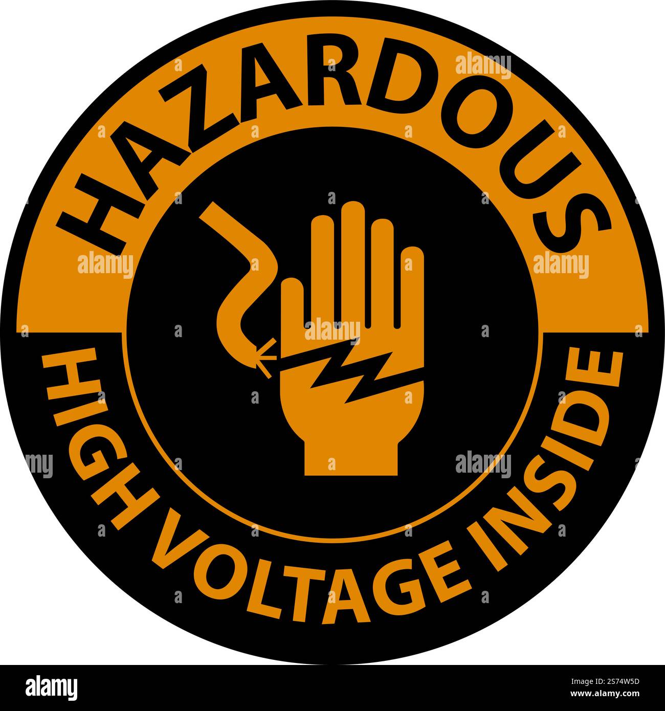 Warning Hazardous High Voltage Inside Sign On White Background Stock ...