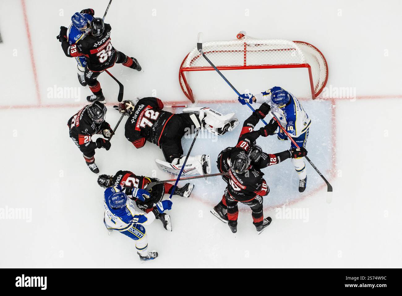 Leksand, Sverige. 18th Jan, 2025. 250118 Malmö Redhawks Lassi Thomson och Malmö Redhawks Thomas ...