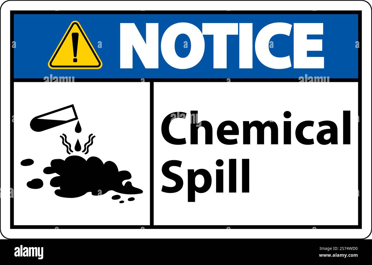 Notice Chemical Spill Sign On White Background Stock Vector Image & Art ...