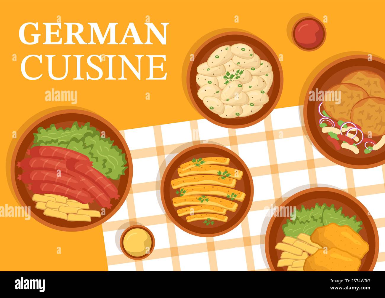 German Food Restaurant with Collection of Delicious Cuisine Traditional ...