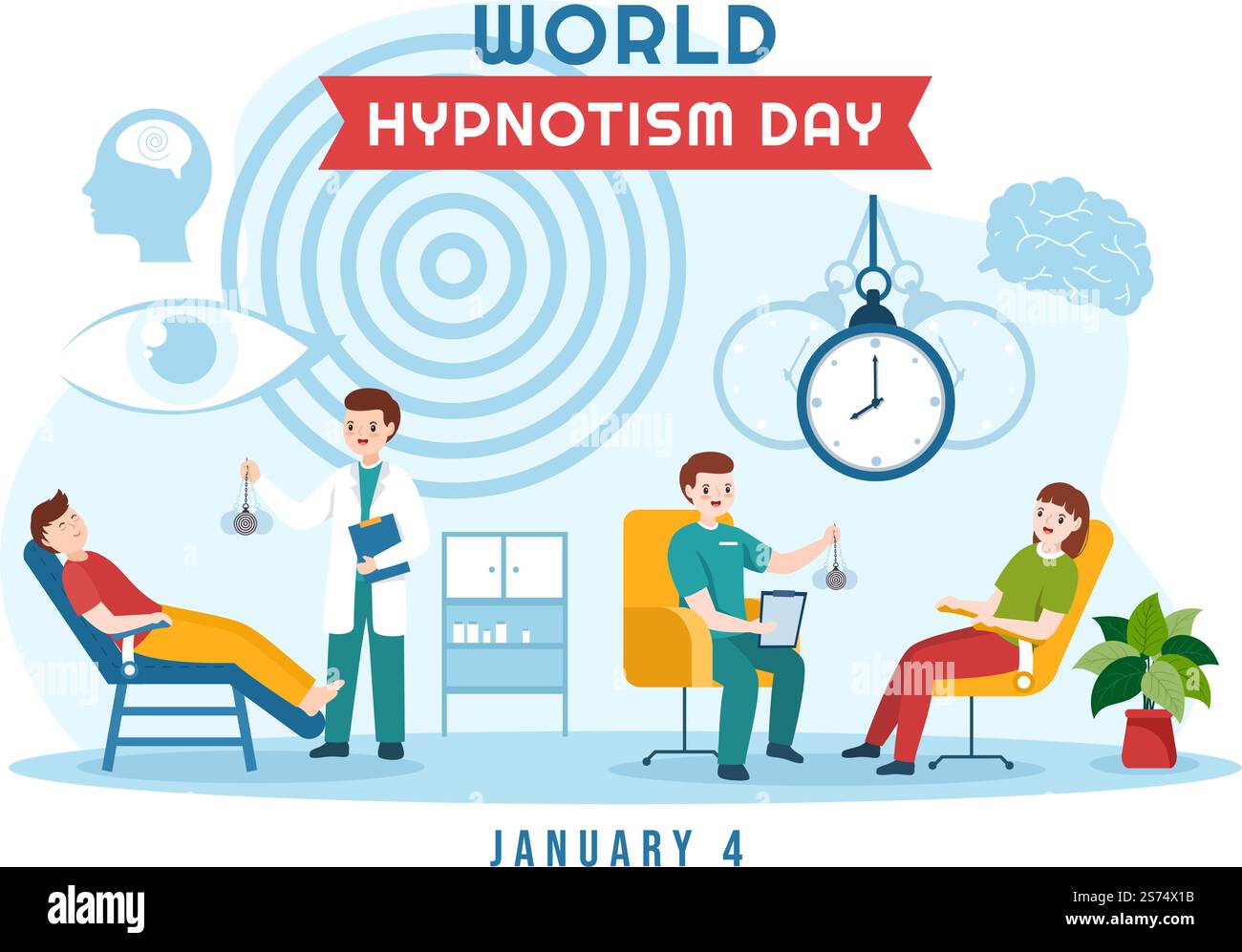 World Hypnotism Day with Black and White Spiral, Altered State of Mind ...