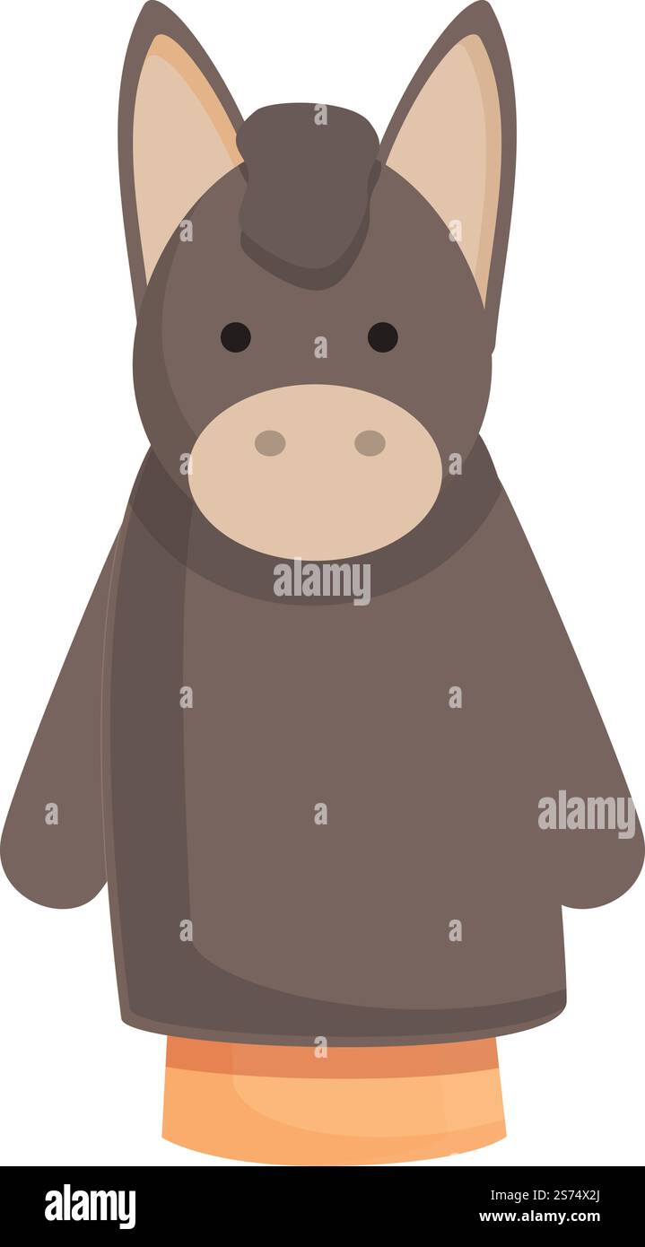 Donkey puppet icon cartoon vector. Show stage. Child play. Donkey ...