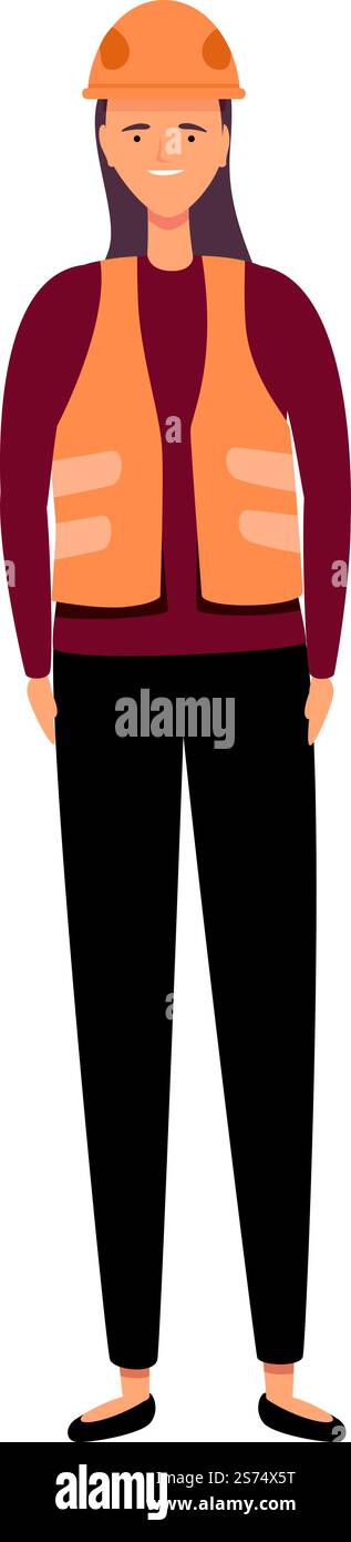 Woman vest icon cartoon vector. Construction engineer. Women tool ...