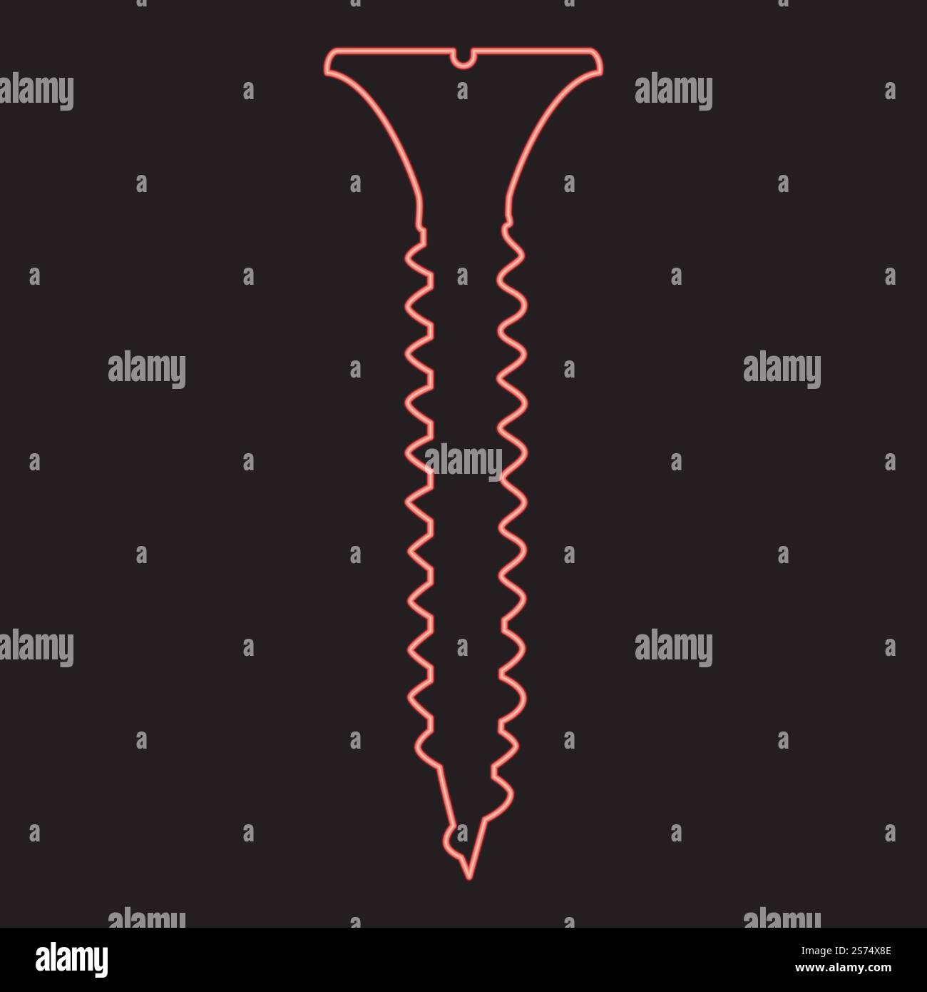 Neon screw red color vector illustration image flat style light. Neon ...