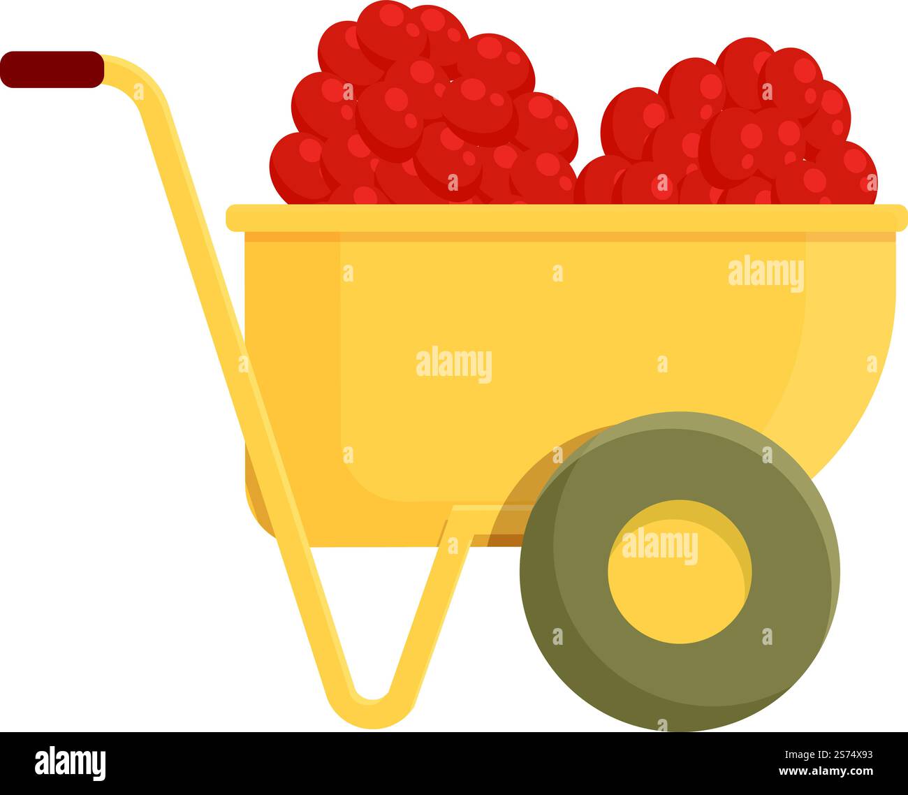 Wheelbarrow palm fruit icon cartoon vector. Oil food. Tropical extract ...