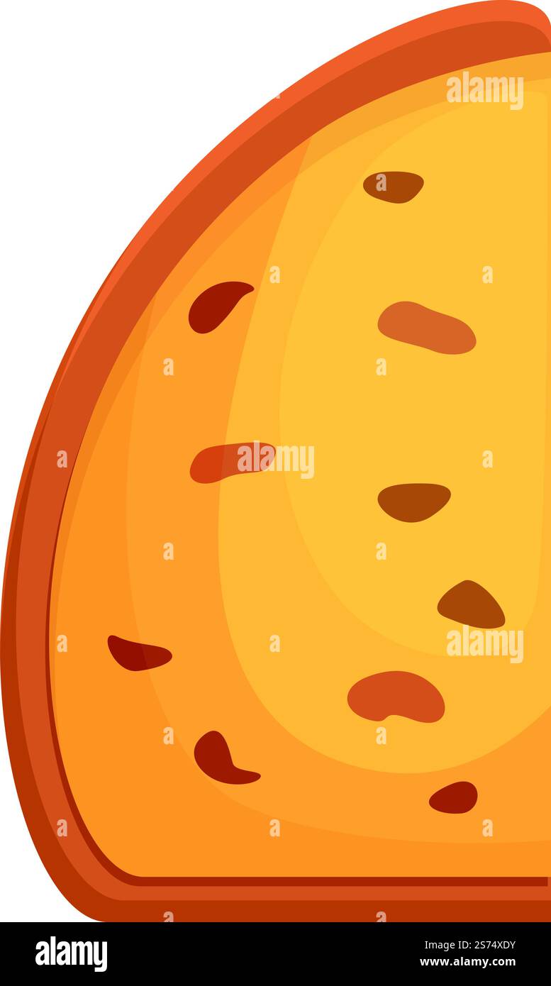 Piece of panettone icon cartoon vector. Italian cake. Sweet cake. Piece ...