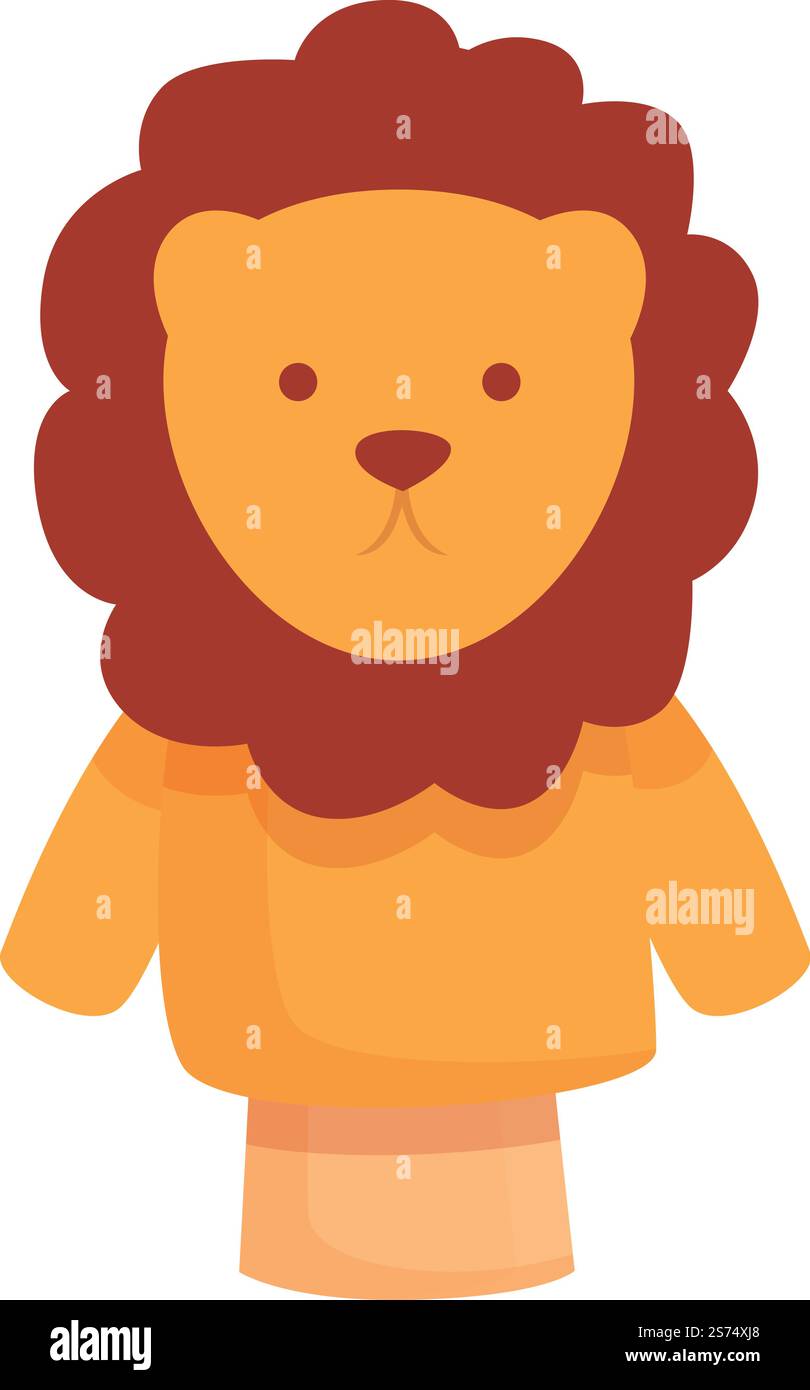 Lion puppet icon cartoon vector. Show stage. Doll story. Lion puppet ...