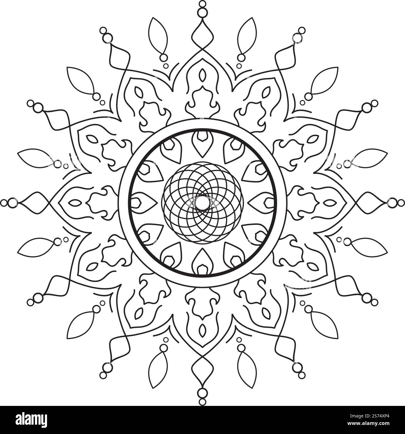 Mandala vector illustration flat design template Stock Vector Image ...
