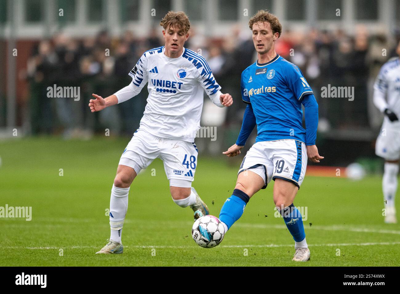 Copenhagen, Denmark. 18th Jan, 2025. Gustav Fraulo (19) of Lyngby BK ...