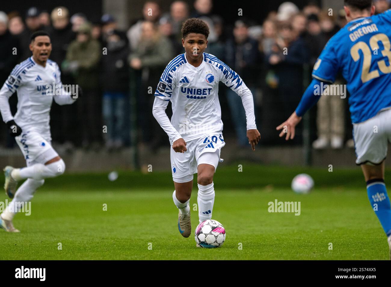 Copenhagen, Denmark. 18th Jan, 2025. Liam West (49) of FC Copenhagen ...