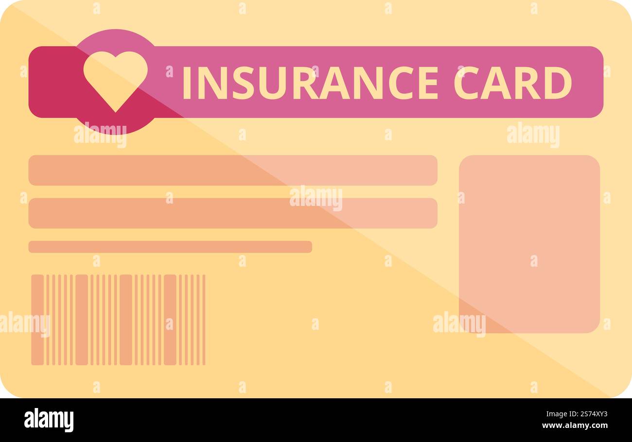 Health card icon cartoon vector. Medical insurance. Doctor care. Health ...