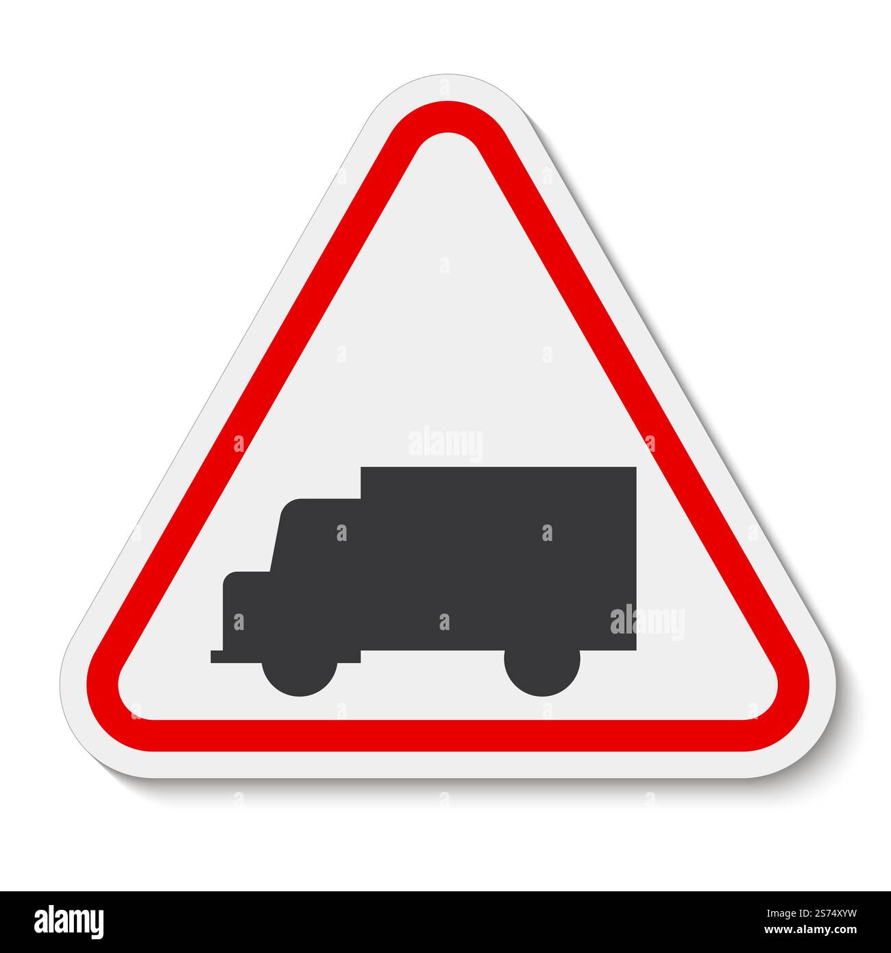 Truck Crossing Sign On White Background Stock Vector Image & Art - Alamy