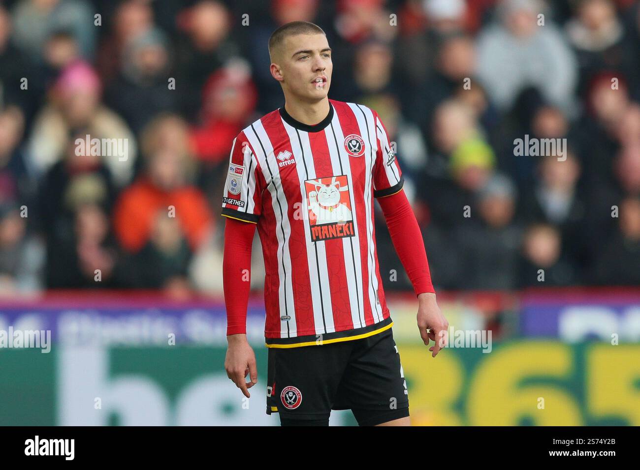 Sheffield, UK. 18th Jan, 2025. Alfie Gilchrist of Sheffield United ...