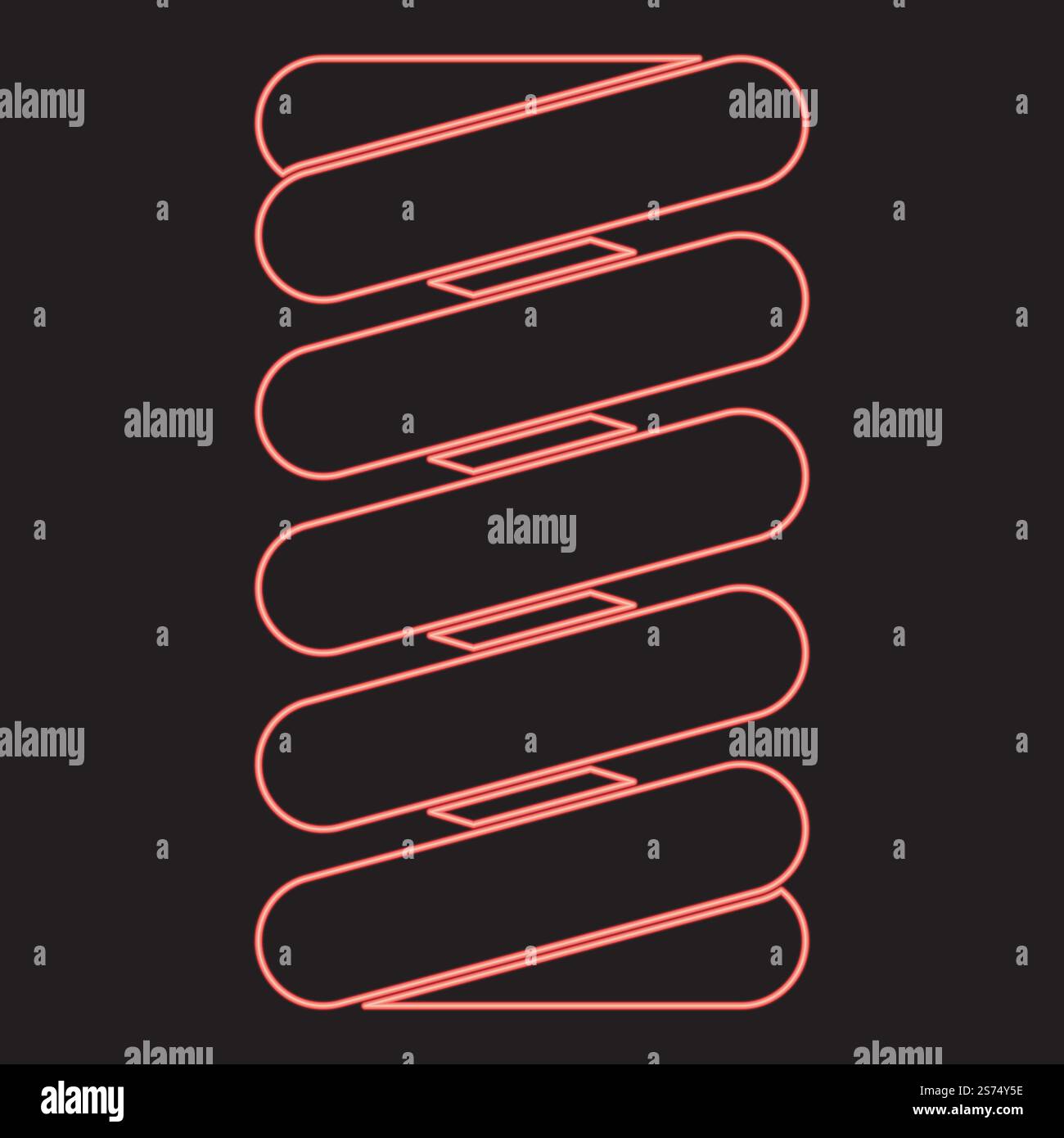 Neon spring coil red color vector illustration image flat style light ...