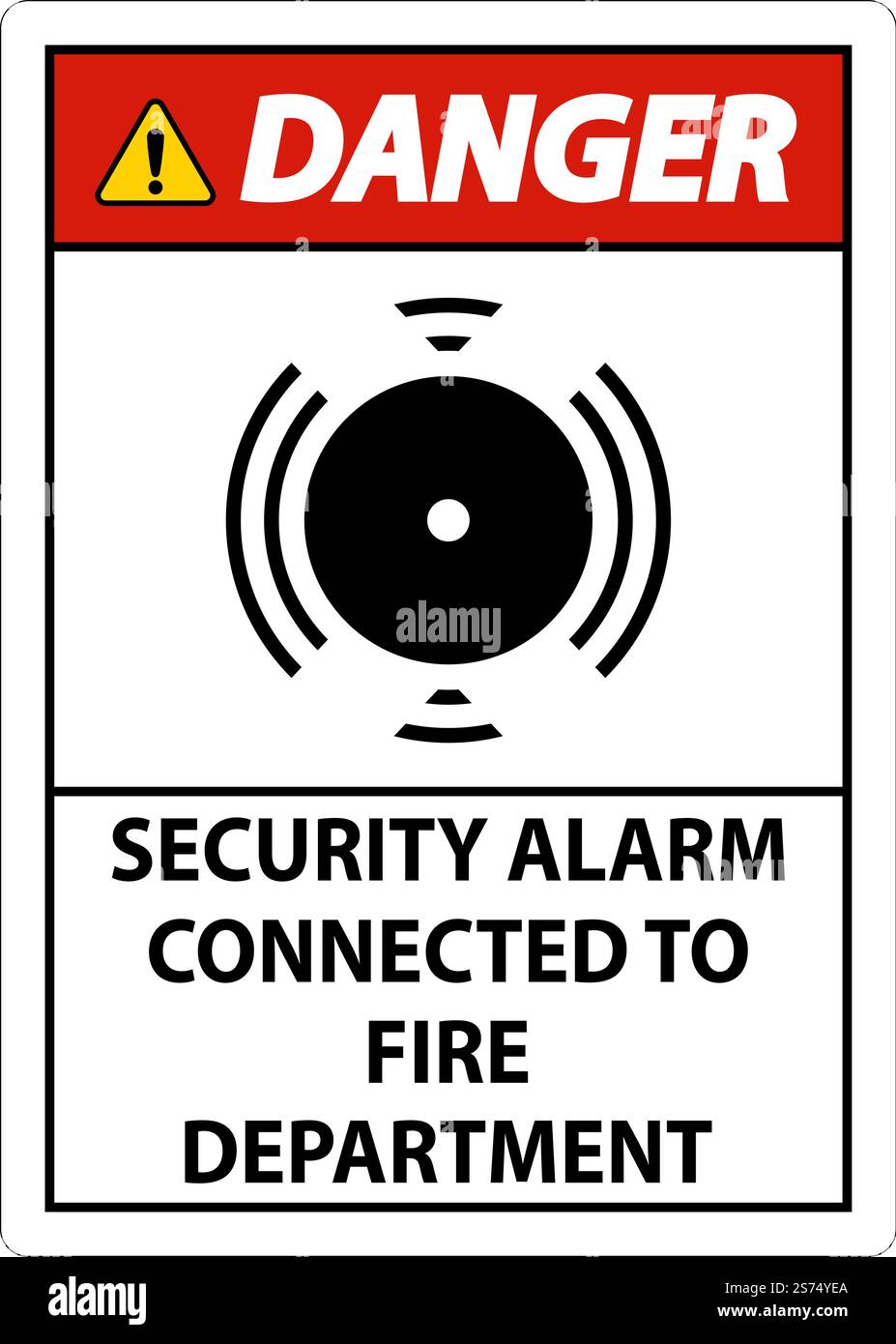 Security Alarm Sign Security Alarm Connected To Fire Department Stock ...