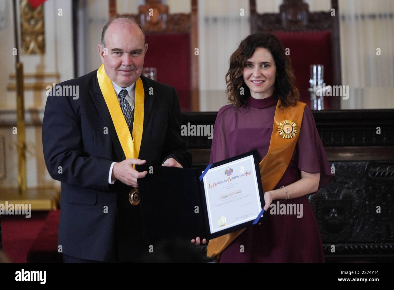 Peru, Peru. 18th Jan, 2025. Isabel Diaz Ayuso in Lima 18 January 2025 ...