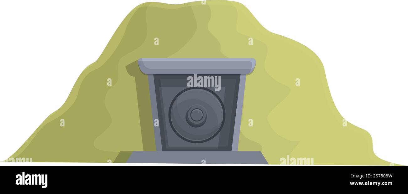 Safe base icon cartoon vector. Bomb shelter. Secret control. Safe base ...