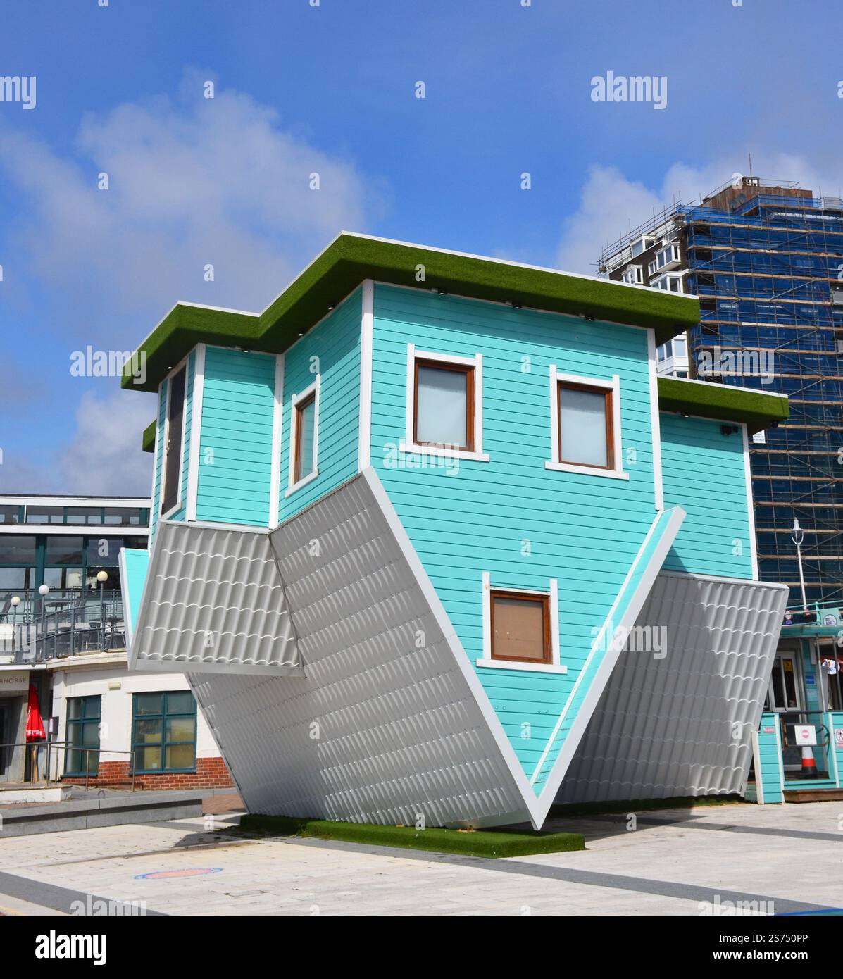Upside Down House attraction on the waterfront in Brighton. England, UK ...