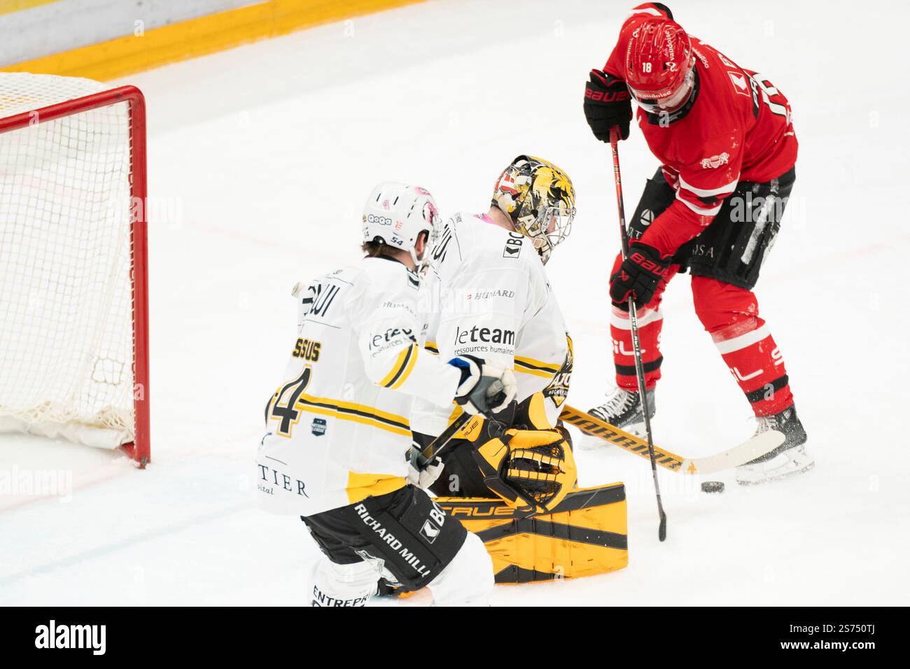 Lausanne, Switzerland. , . Raphael Prassl (offense) of Lausanne HC #18 ...