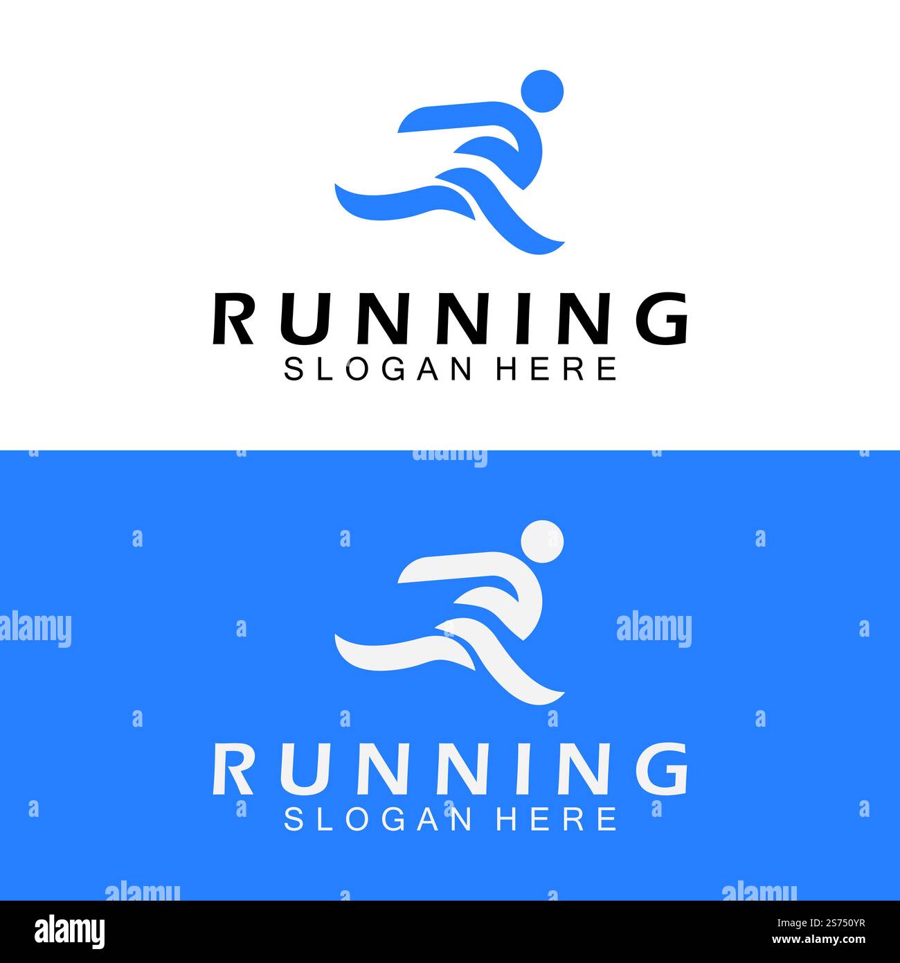 Letter R for running logo design combination letter R and people Stock ...