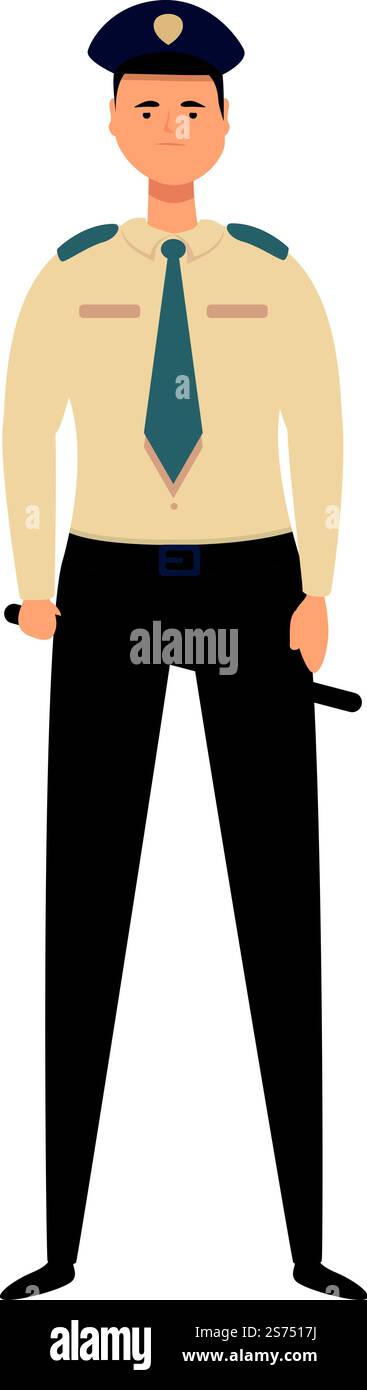 Security man icon cartoon vector. Police guard. Office uniform ...
