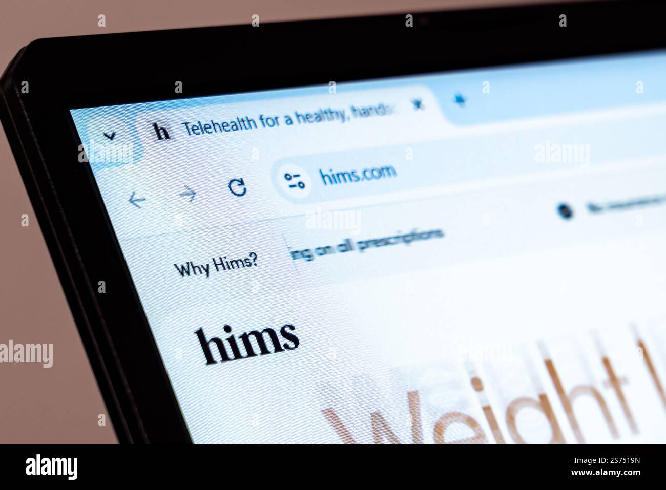 New York, USA - January 17, 2025: Hims website displayed on laptop ...