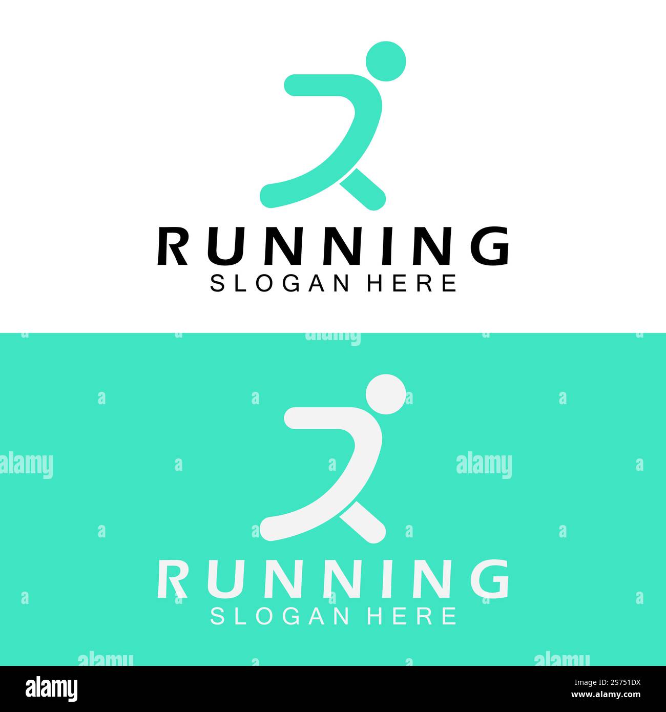 Letter R for running logo design combination letter R and people Stock ...