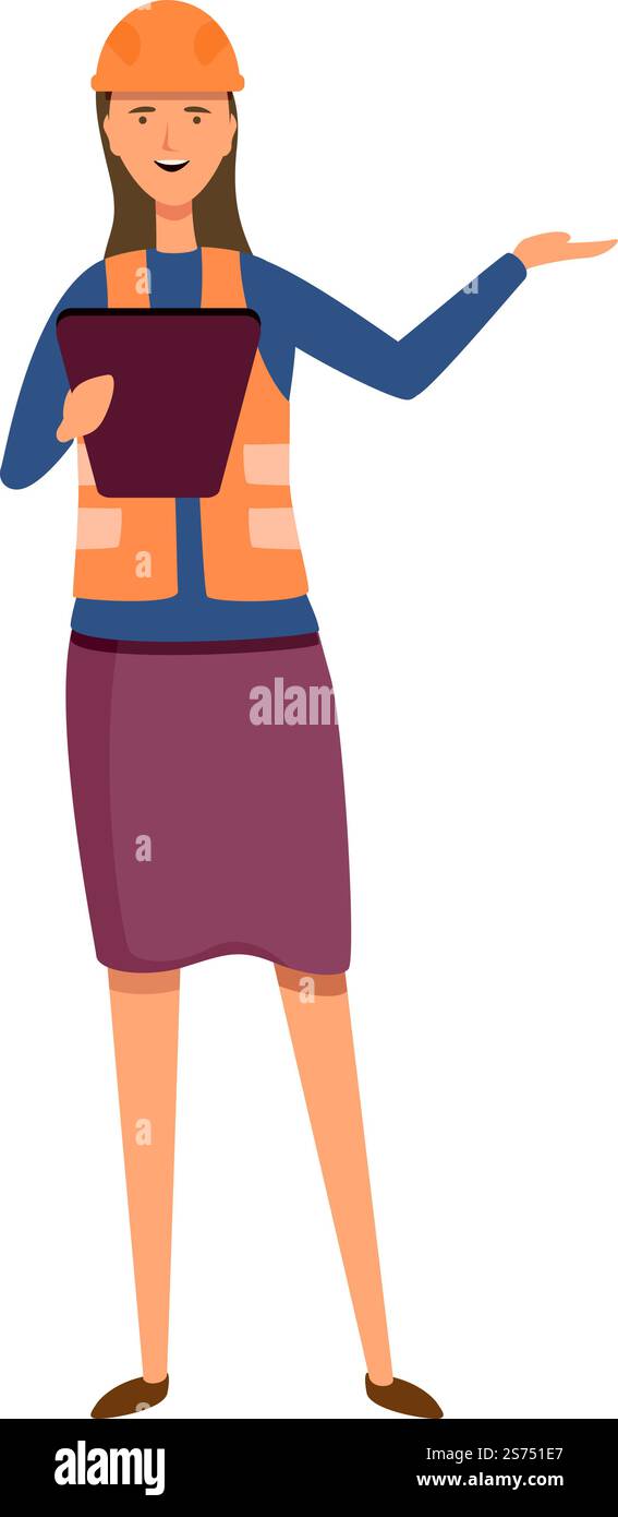 Engineer expert icon cartoon vector. Female work. Teamwork adult ...