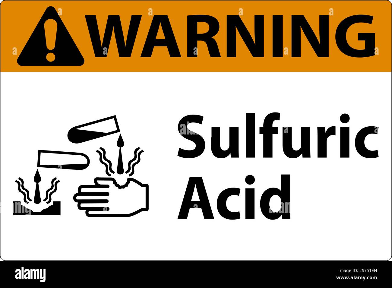 Warning Sulfuric Acid Sign On White Background Stock Vector Image & Art ...