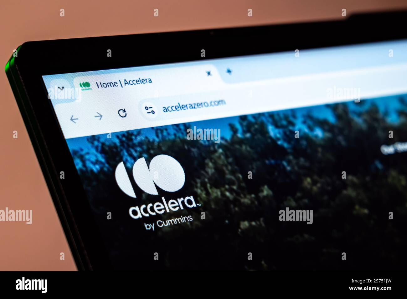 New York, USA - January 17, 2025: Accelera By Cummins website displayed ...