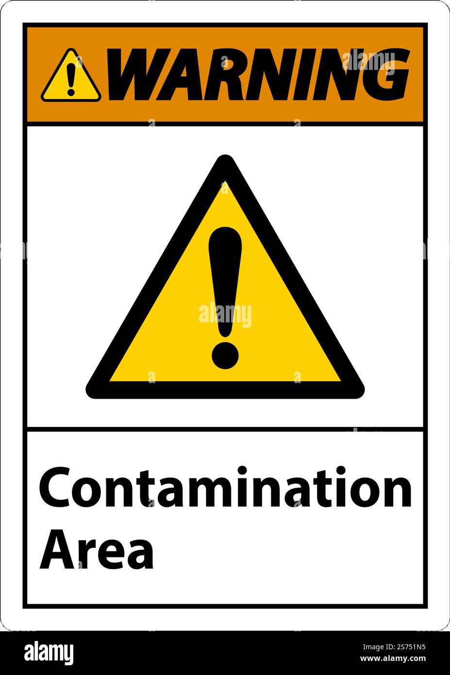 Contamination Area Warning Sign On White Background Stock Vector Image ...