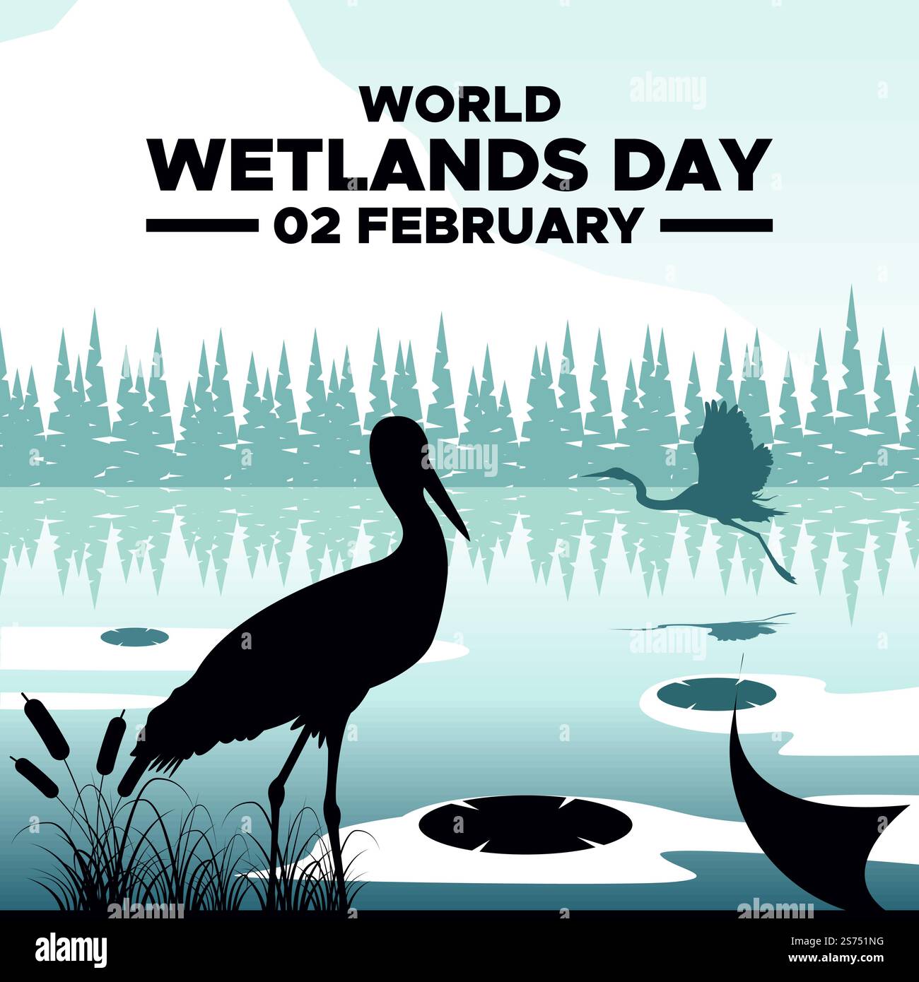 World Wetlands Day, 2nd February Social Media Square Post Vector Design ...