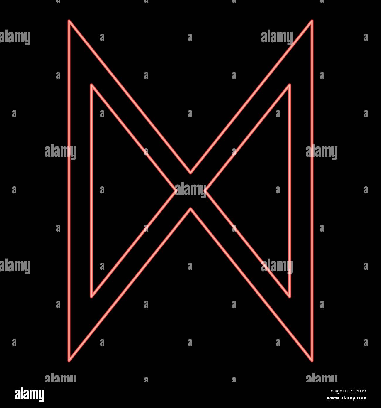 Neon dagaz rune dawn day symbol red color vector illustration image ...