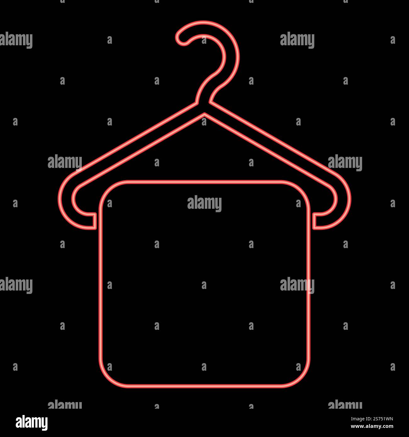 Neon towel on hanger Hanger towel Clothes hanger with hanging towel red ...