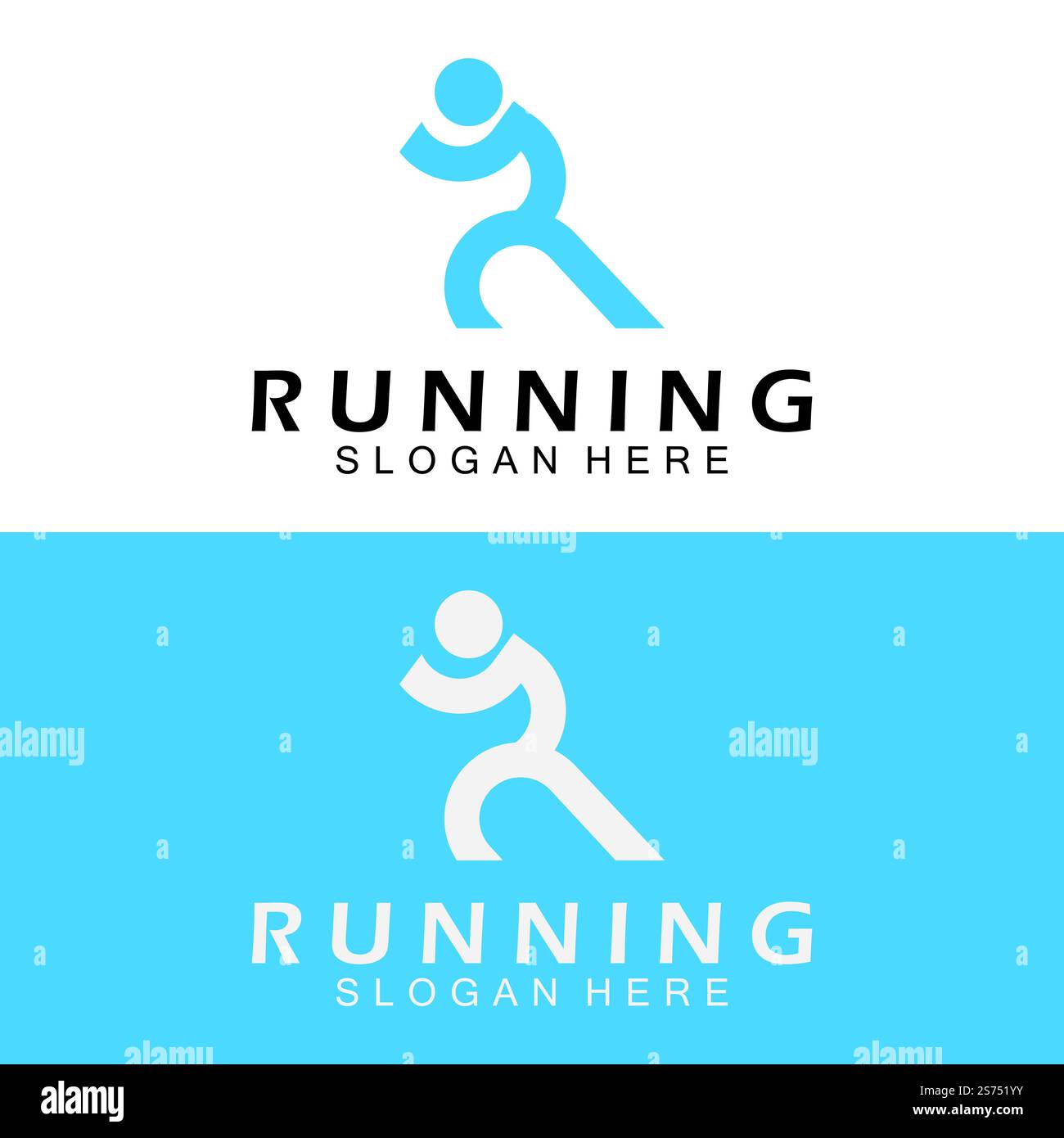 Letter R for running logo design combination letter R and people Stock ...