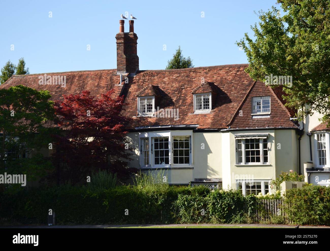 English house with clay tile roof. Salisbury, Wiltshire, England ...