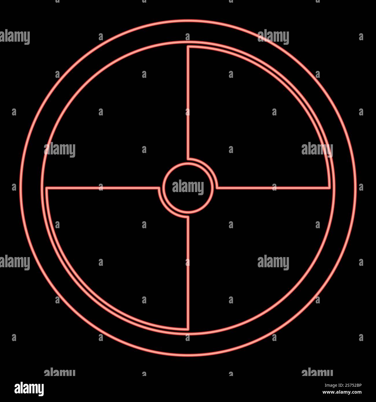 Neon viking shield red color vector illustration image flat style light ...