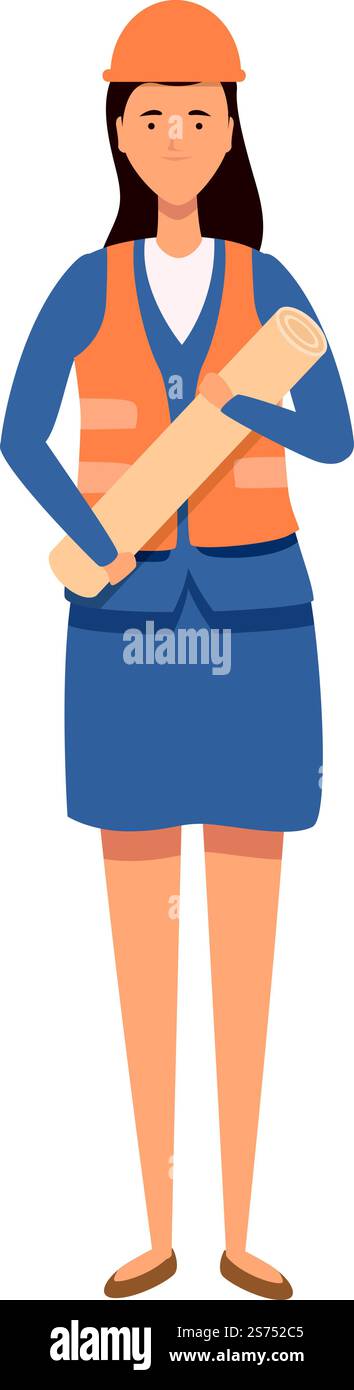 Paper roll icon cartoon vector. Female construction. Business work ...