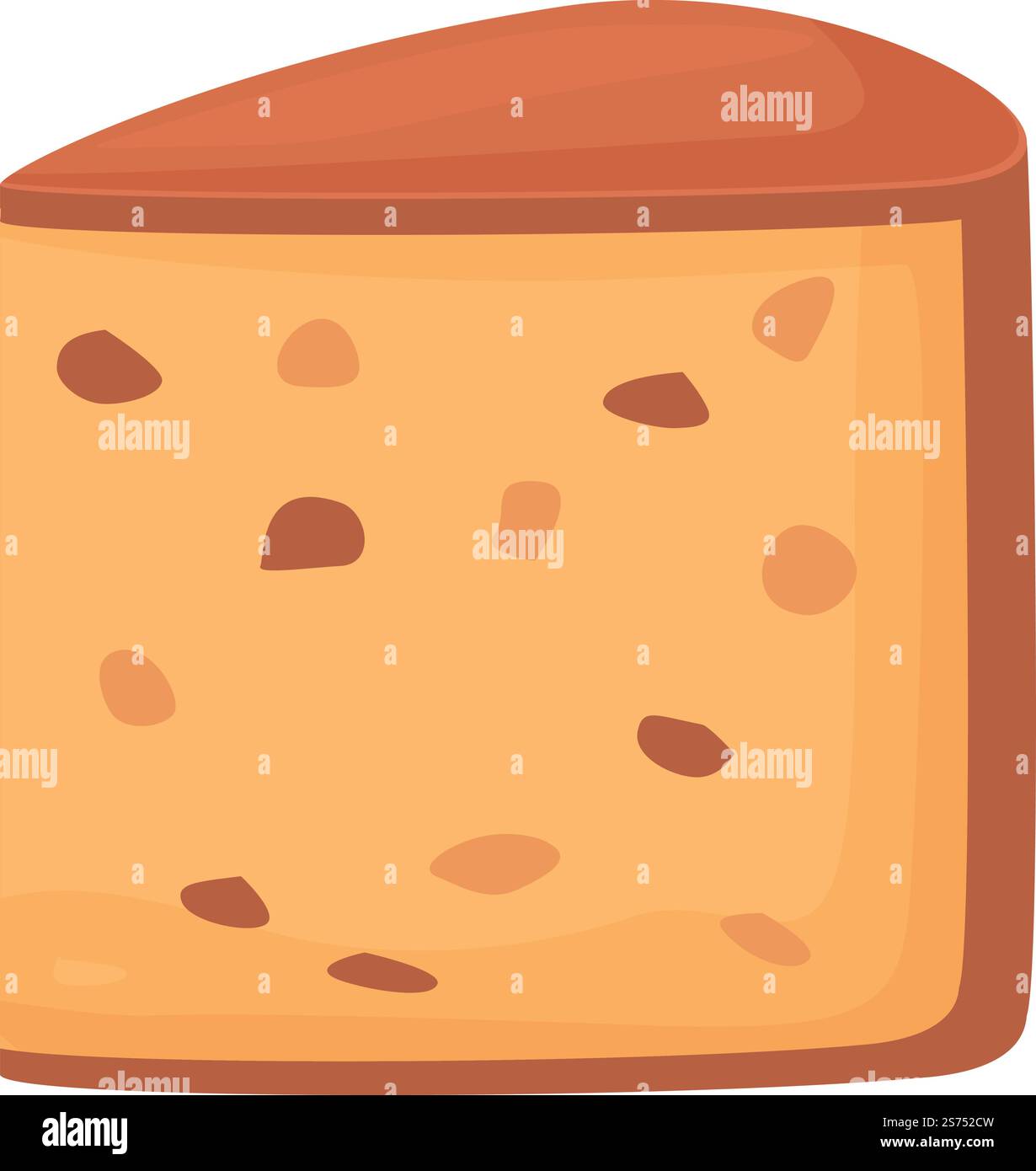 Panettone slice icon cartoon vector. Italian food. Chocolate cream ...