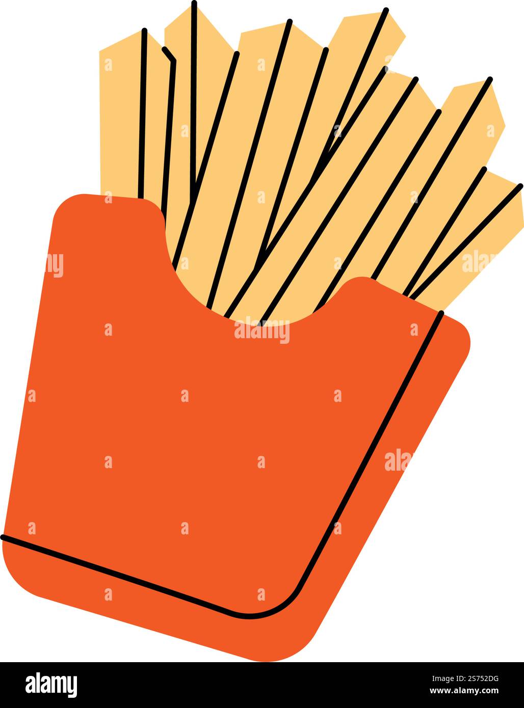 French fries. Traditional American fast food. Vector illustration Stock ...