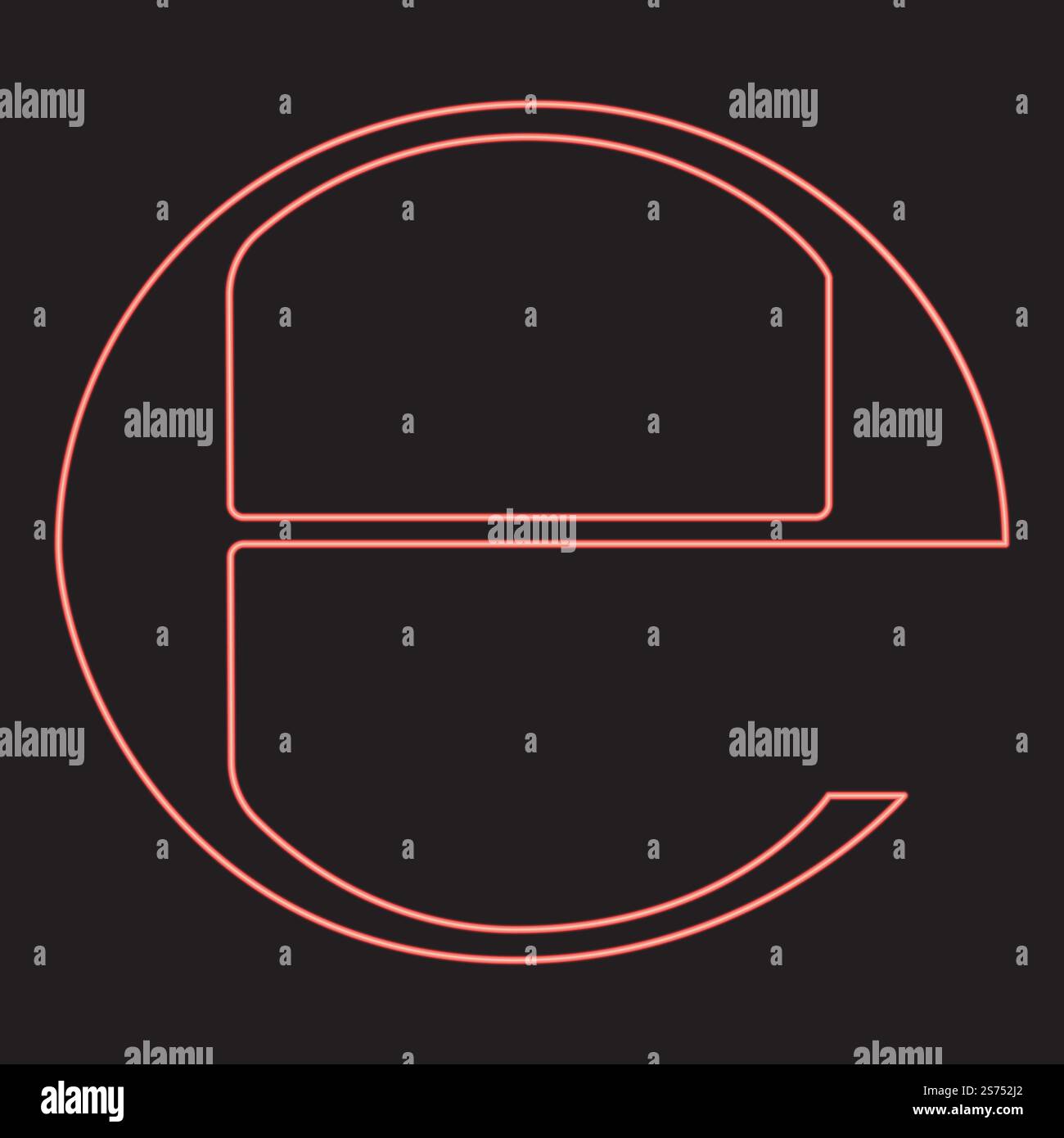 Neon estimated sign e mark symbol e red color vector illustration image ...