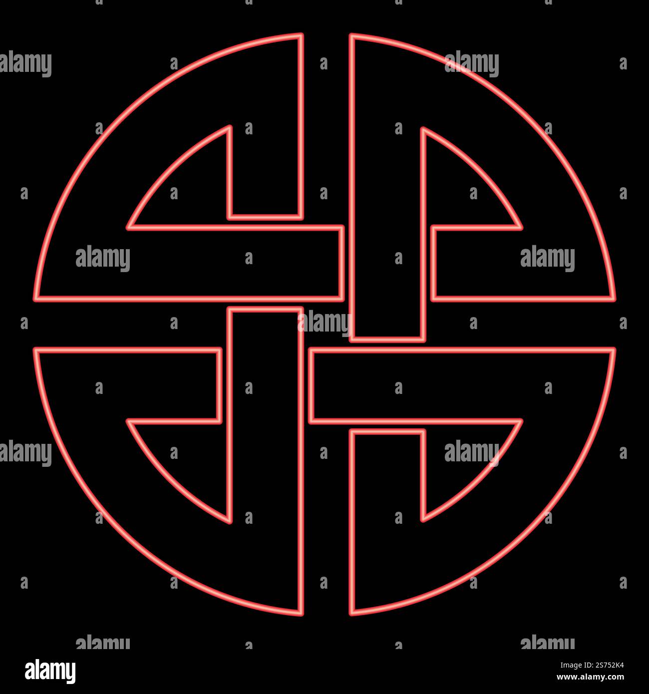 Neon knot shield symbol of protection Ancient symbol red color vector ...