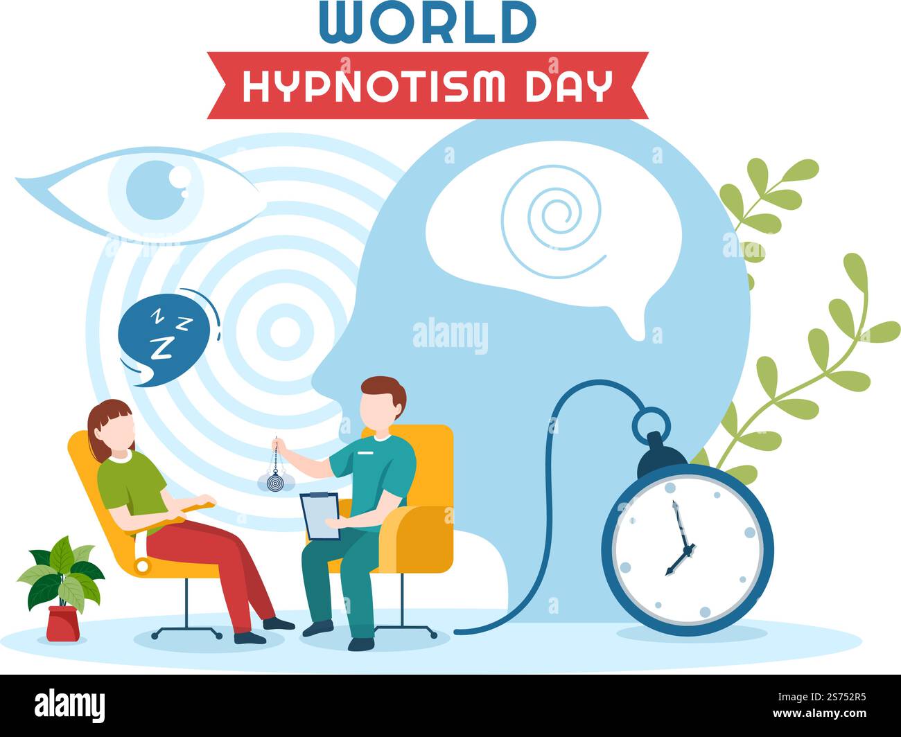 World Hypnotism Day with Black and White Spiral, Altered State of Mind ...