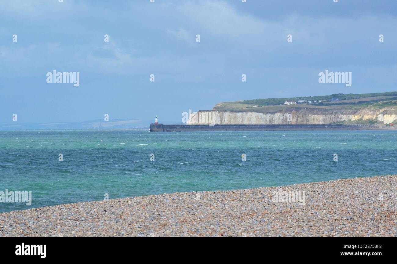 View of the Seven Sisters Cliffs from the seashore. Seaford, East ...