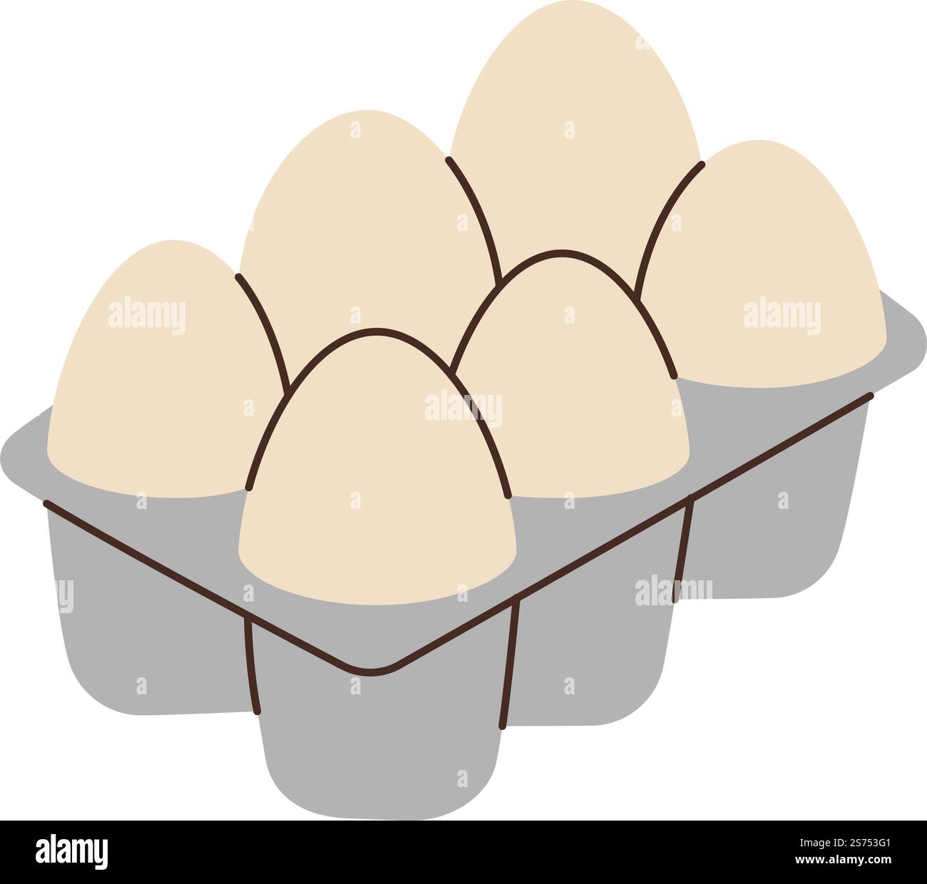 Chicken eggs in carton box. Organic farm chicken eggs. Vector ...