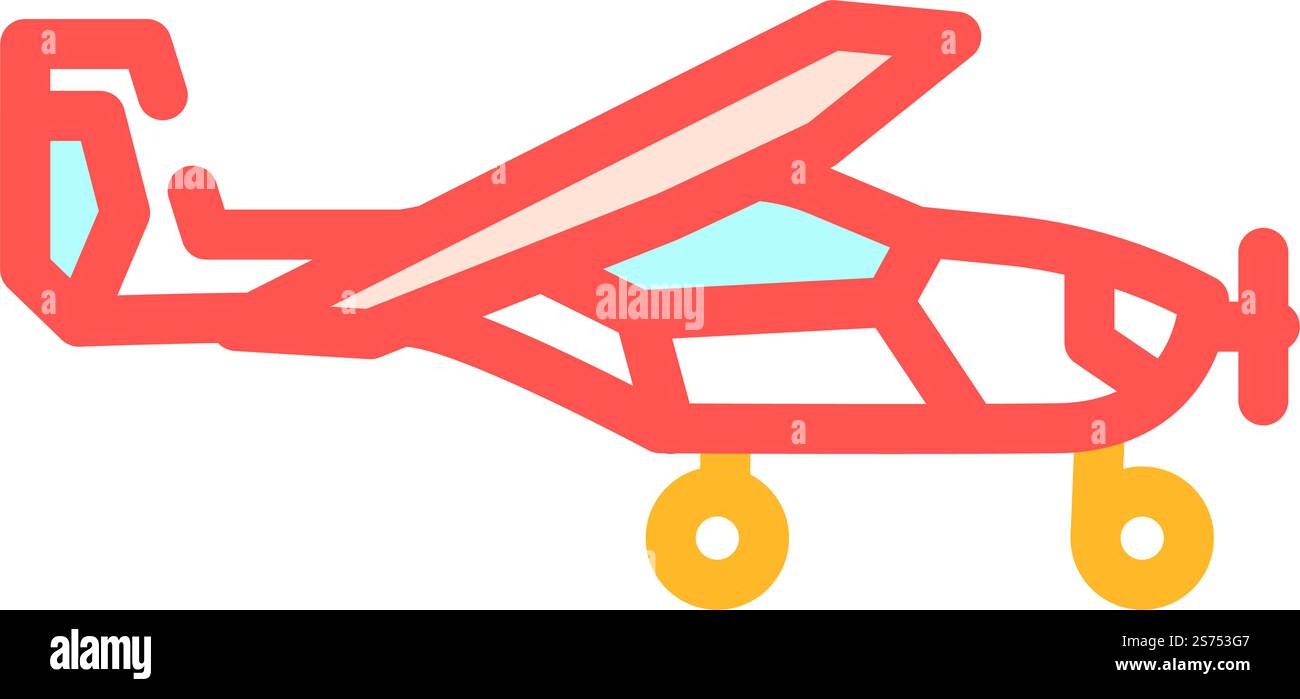 light sport airplane aircraft color icon vector. light sport airplane ...