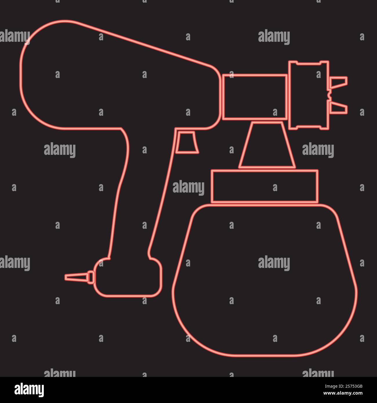 Neon sprayer paint red color vector illustration image flat style light ...