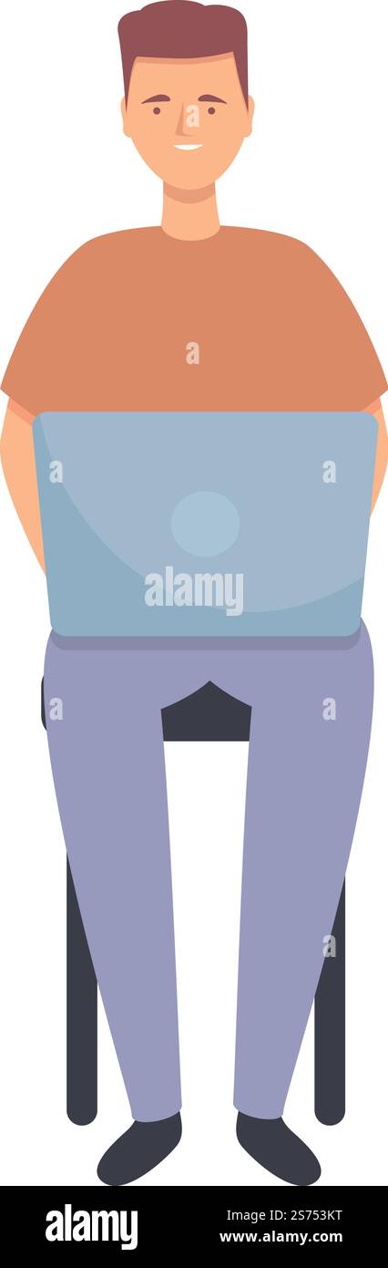 Home freelance icon cartoon vector. Online work. Zoom remote digital ...